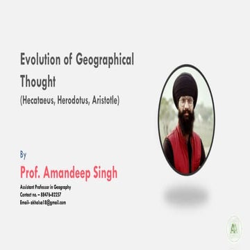Evolution of geographical thought Greek scholars (hecataeus, Herodotus ...
