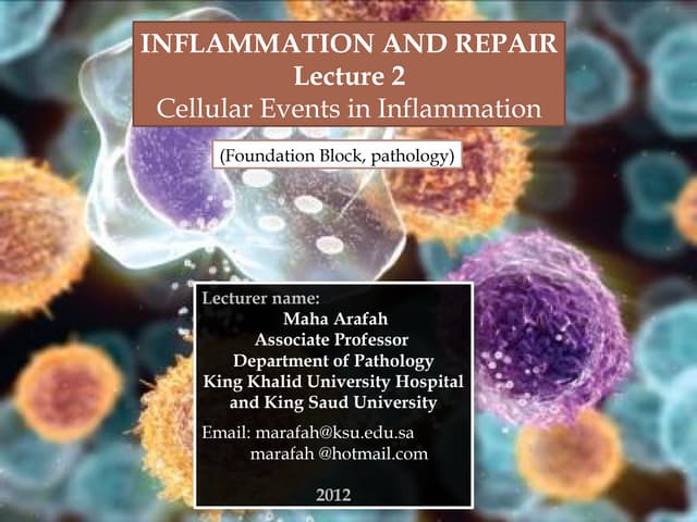 Vascular and cellular events in inflammation | PPTX