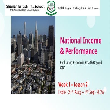 Understanding National Income Measures and Economic Performance Beyond ...