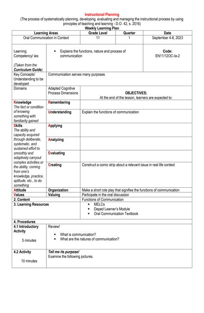 Grade 8 Lesson Plan in English | PDF