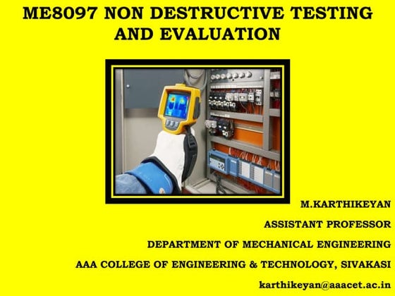 Infrared Thermography Nondestructive Testing And Evaluation In Structural Analysis Ppt