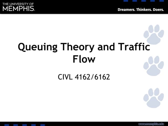 Queuing theory and traffic flow analysis | PPTX