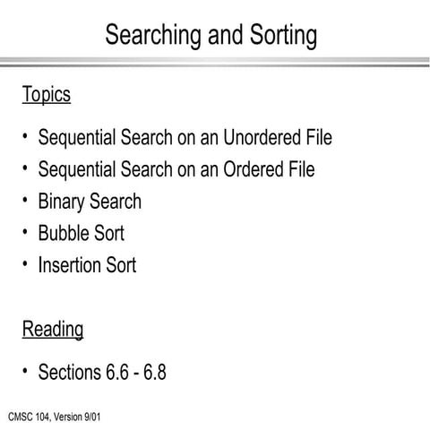 Searching and Sorting algorithms for beginners .ppt