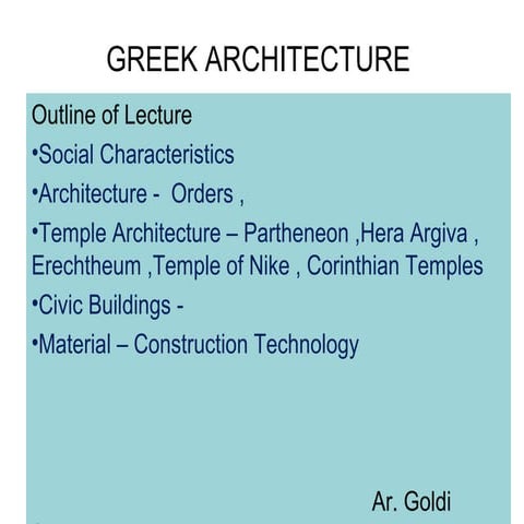 L 23 25 greek architecture | PPT