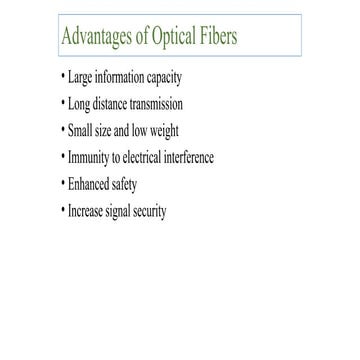 Advantages of Optical Fibers | PPTX