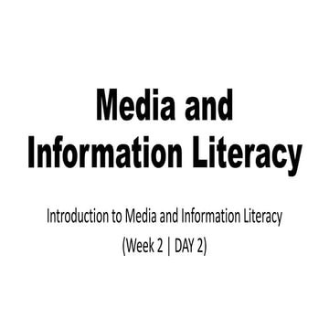 MELC MIL 2 PPT Identify the similarities and differences between and among media literacy ...