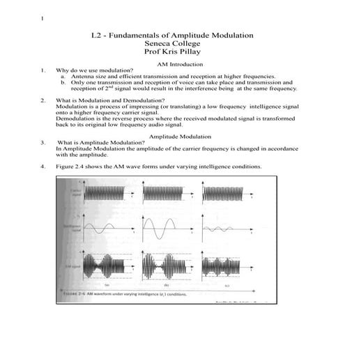 L2 fundamentals of amplitude modulation notes | PDF