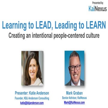 Learning to LEAD, Leading to LEARN: Becoming a more intentional people ...