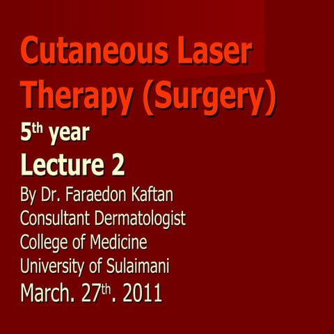 Dermatology 5th year, 2nd lecture (Dr. Faraedon Kaftan) | PPT