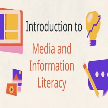 Chapter 1 Introduction to Media and Information Literacy | PPTX