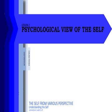 Psychological view of the self on to understand the self | PPTX