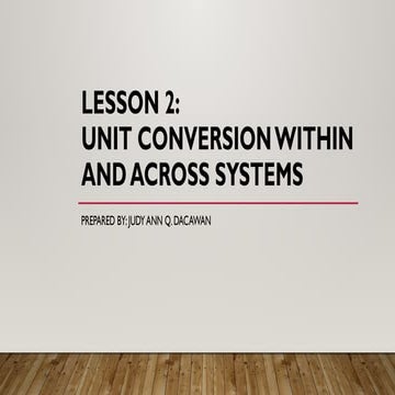 UNIT CONVERSION WITHIN AND ACROSS SYSTEMS | PPTX