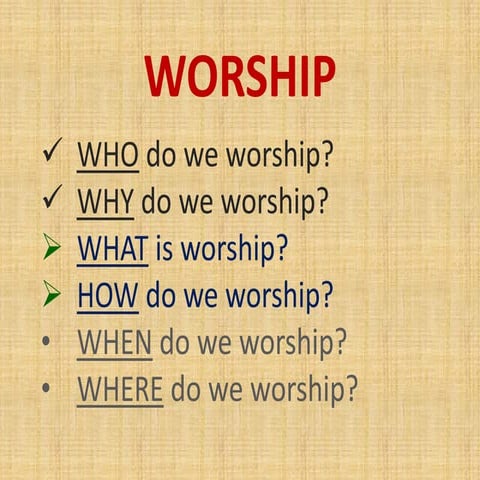 Worship Lesson 2 | PDF