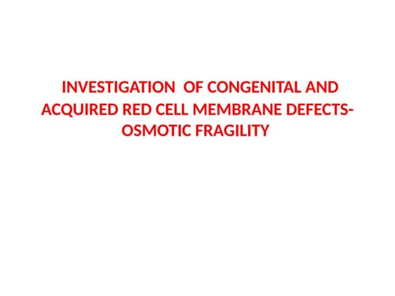 Osmotic fragility of red blood cells by Pandian M | PPTX | Blood ...