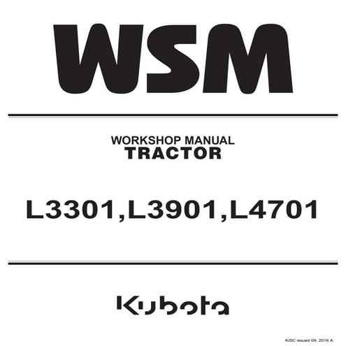 Kubota L3301, L3901, L4701 Workshop Manual | PDF
