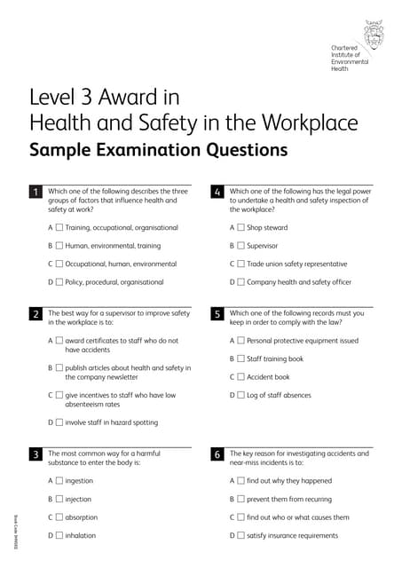 Level 2 award_in_health_and_safety_in_the_workplace_sample_questions | PDF