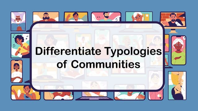 Community Types for Kids (2nd Grade) | PPTX