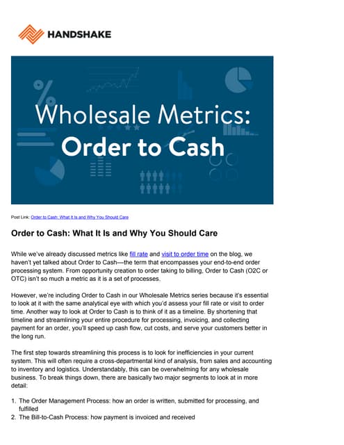 Order To Cash Process | PDF | Credit Cards | Personal Debt