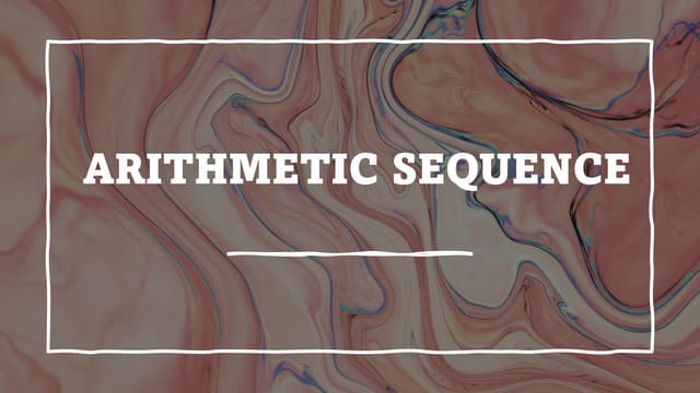 Arithmetic Sequence | PPTX