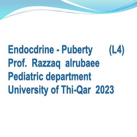 31 puberty and disorders of pubertal development dr.hisham al hammami ...