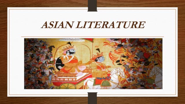 East Asian Literature (China, Japan & Korea) | PPTX