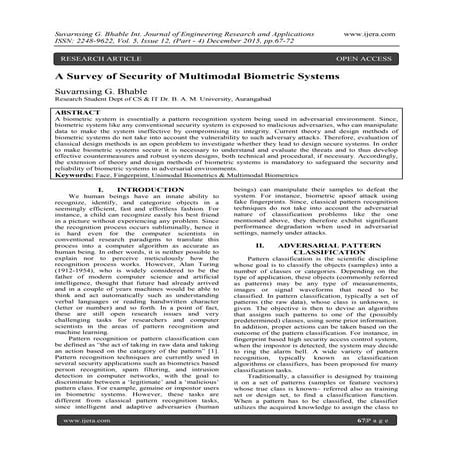A Survey Of Security Of Multimodal Biometric Systems Pdf