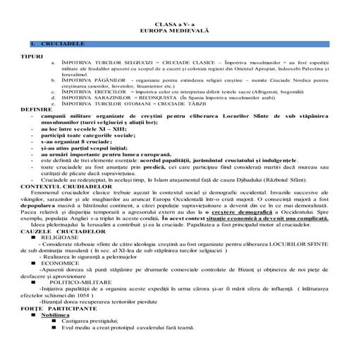 Prima cruciadă Török Zoli | PPT