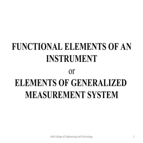 Functional elements of measurement system | PDF