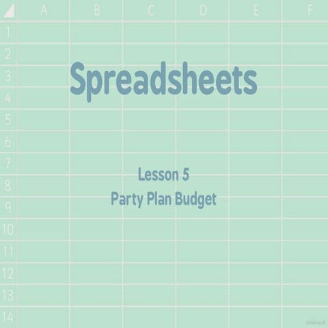 L5 lesson presentation party plan budget | PPT