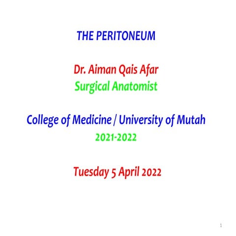 Peritoneum structure, components, ligaments | PDF