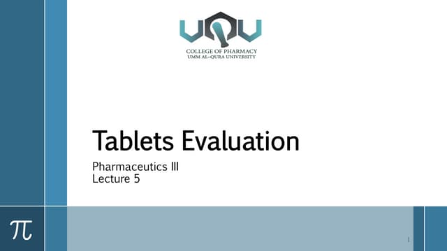 pharmacopoeial standards for tablet | PPTX