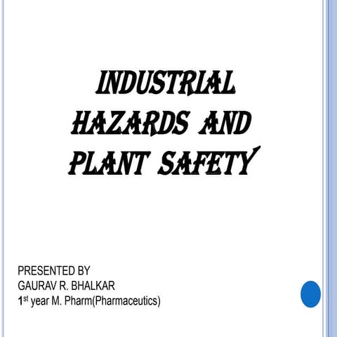 Industrial hazards and plant safety in disaster | PDF