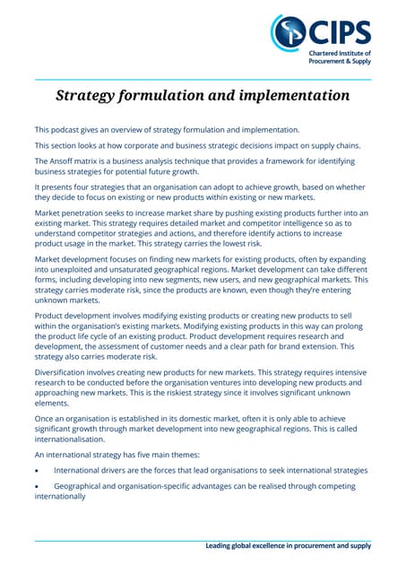 Strategic Management Important topics | PPTX