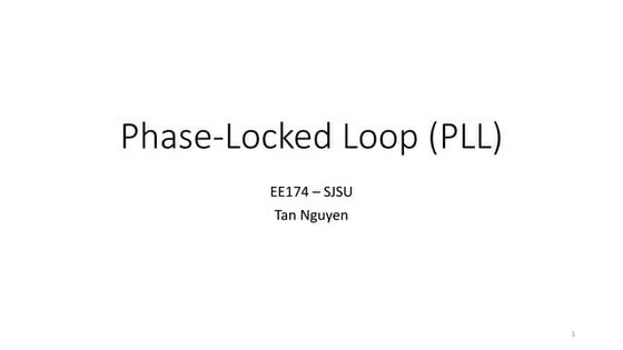 Phase Locked Loop Pll Pptx Digital Audio Computer Software And Applications