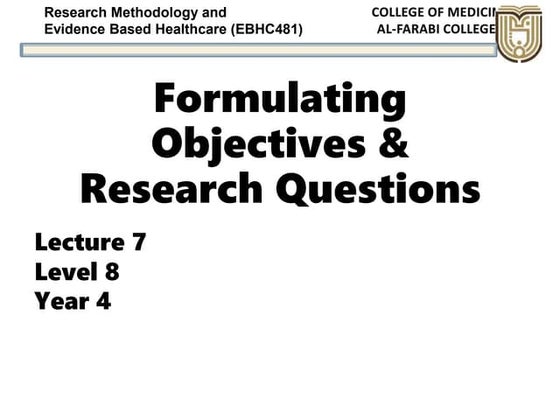 Formulating Research question and limitaions | PPT