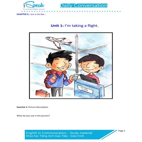 Chapter 5 unit 1. i'm taking a flight | PDF