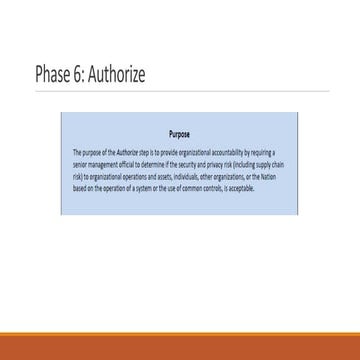 L7 RMF Phase 6 Authorize.pptx | Business | Business and Finance