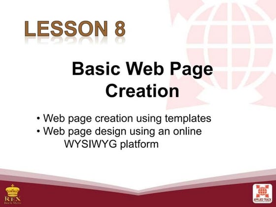 BASIC WEB PAGE CREATION powerpoint presentation | PPT BASIC WEB PAGE CREATION powerpoint presentation | PPT