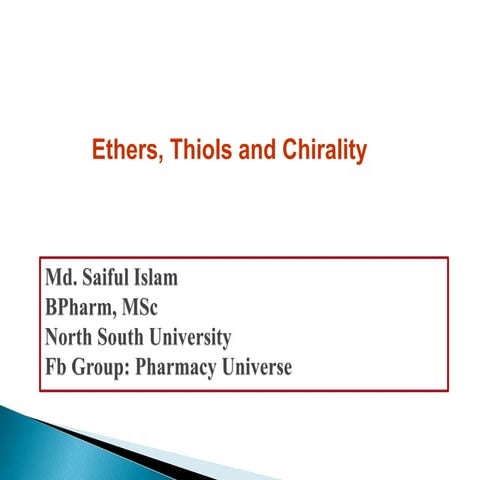 ethers, thiols and chirality | PPT