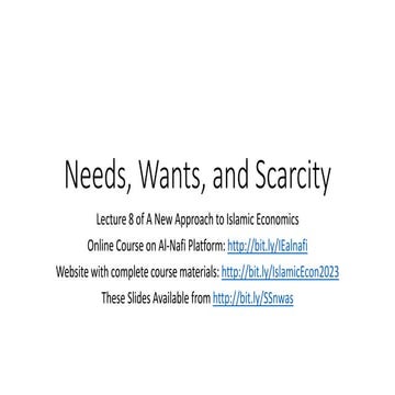 Needs, Wants, and Scarcity | PPTX