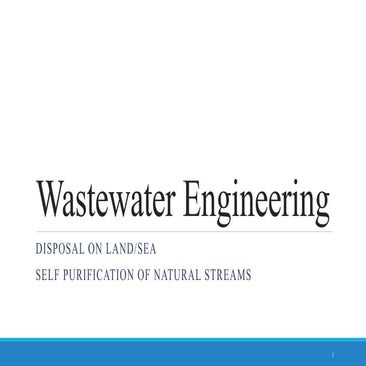 02 - Stream & Effluent standards, Oxygen sag curve, Self Purification.pptx