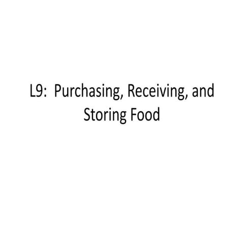 Food Receiving process | PDF