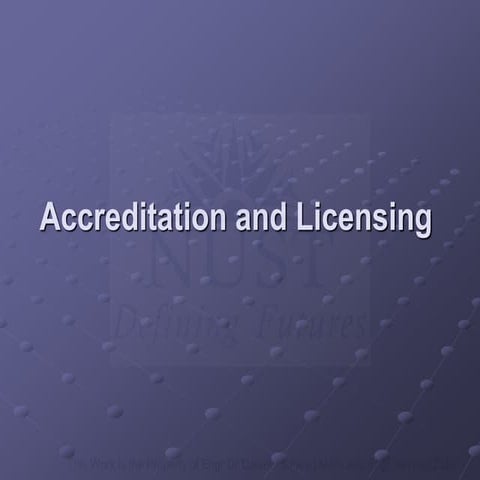 Accreditation and licensing | PDF