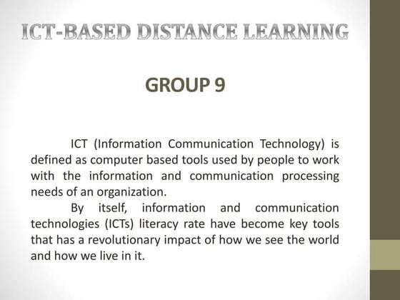 Information and Communication Technology in Education | PPTX