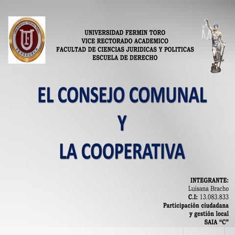La cooperativa y el consejo comunal | PPTX