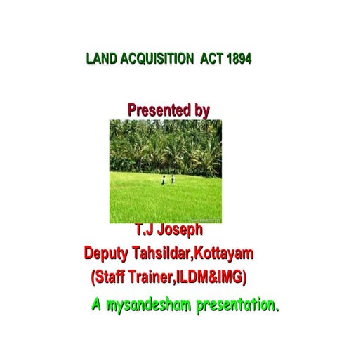 LAND ACQUISITION ACT-1894 | PPT