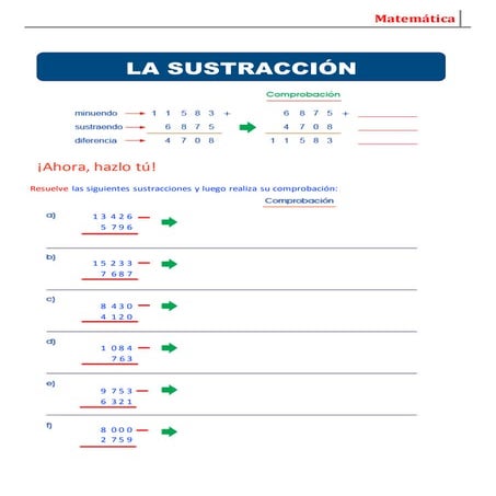 Hojas De Trabajo De Resta De Tercer Grado Gratis