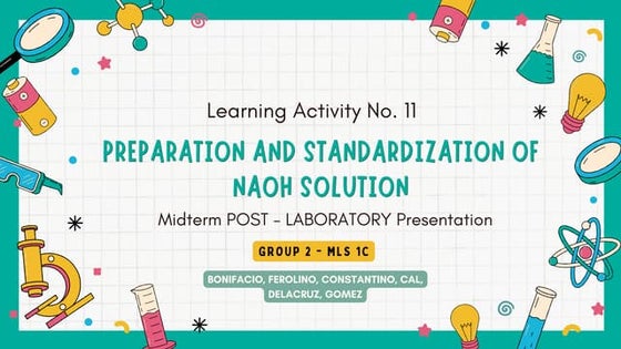 Report 1 prepare and standardize a 0.1 M NaOH solutions | PDF