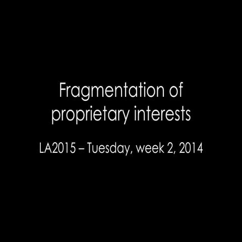 Fragmentation of Property Interests: Doctrine of Tenure | PPT
