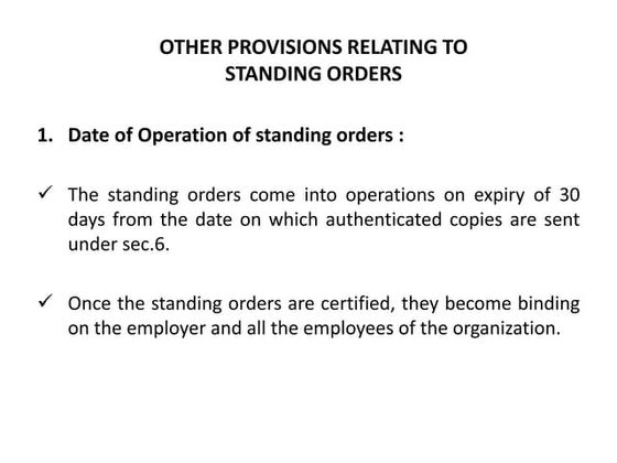 Industrial employment(standing orders ) act 1946 | PPT